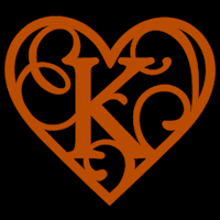 Heart Script Letter K 02 - StoneyKins