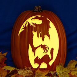 witch cat pumpkin stencil