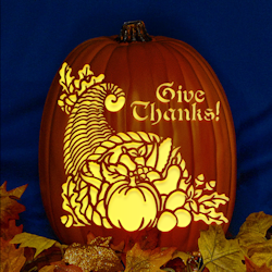 cornucopia pumpkin carving pattern
