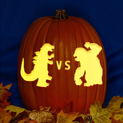 godzilla stencil pumpkin