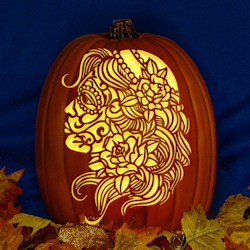 sugar skull pumpkin pattern
