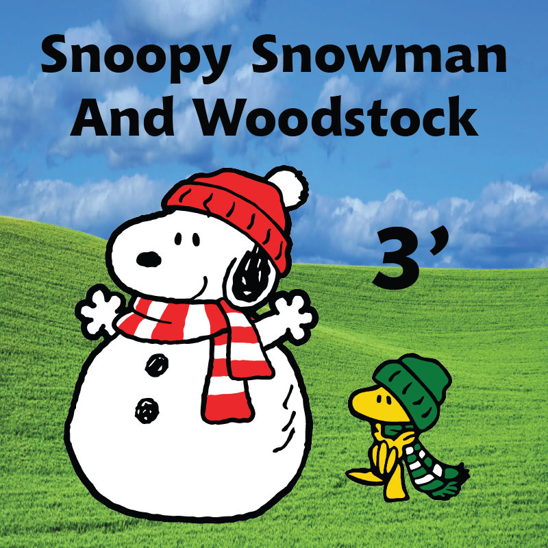 Snoopy Snowman and Woodstock 3ft - StoneyKins Yard Art Patterns