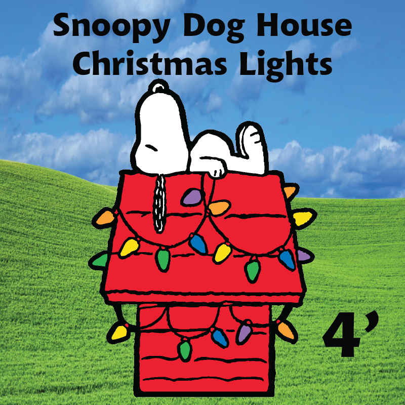 Snoopy Dog House Christmas Lights 4ft - StoneyKins Yard Art Patterns