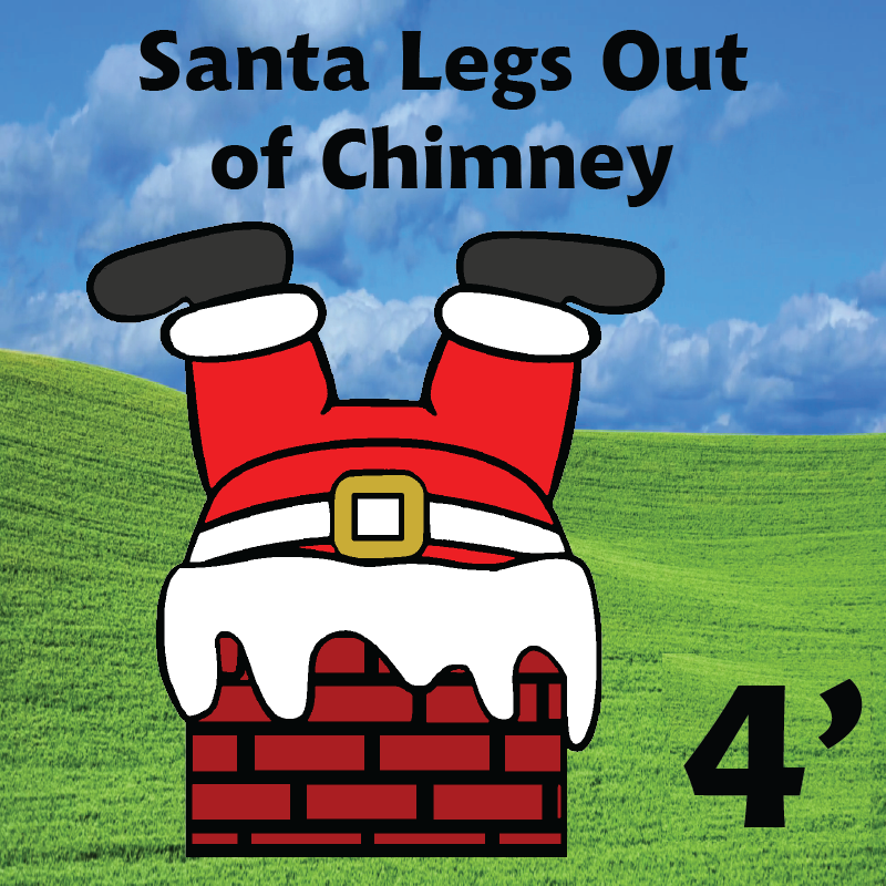 Santa Legs Out of Chimney 4ft - StoneyKins Yard Art Patterns